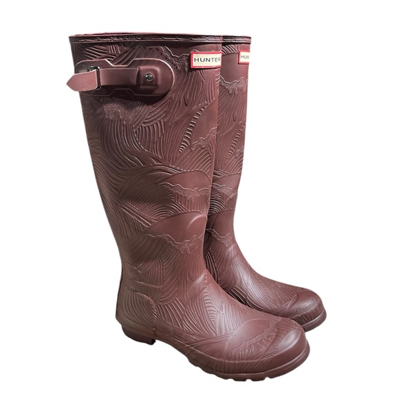 Hunter | Shoes | Hunter Original Tall Wave Texture Rain Wellington ...